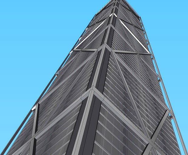 100 floor building 3d model