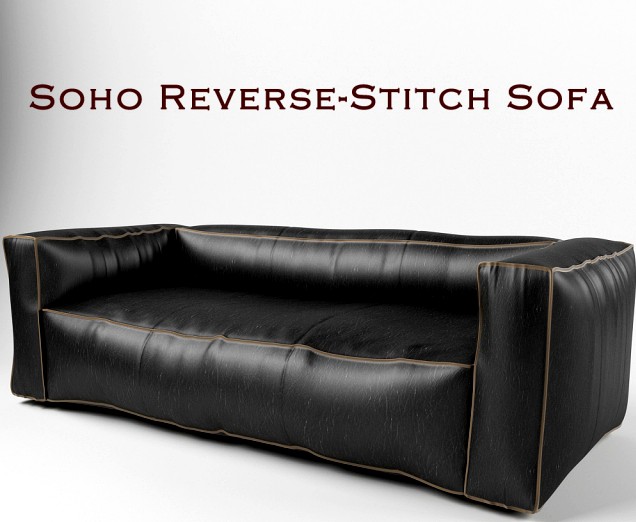 Soho Reverse-Stitch Sofa 3d model