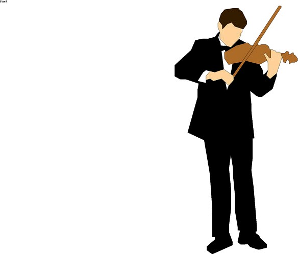 2D music player violin 3d model