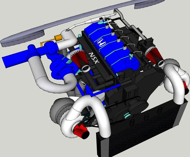 Engine-c30-vtec-twin-turbo-HULEGAN13 3d model