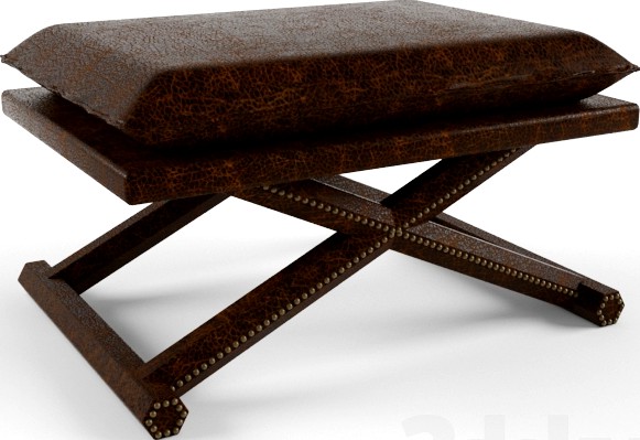 Ottoman by x-shaped legs X Footstool 3d model