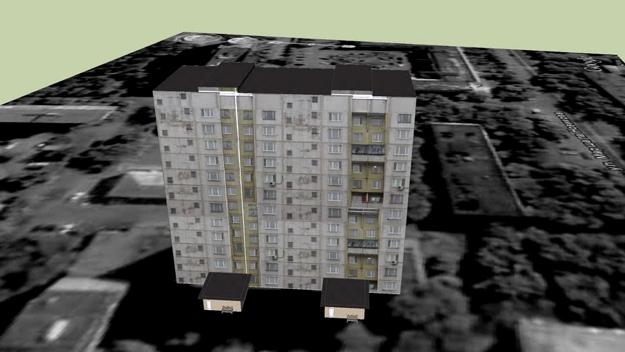 Moscow tower block 3d model