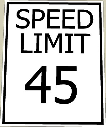 speed limit 45 sign 3d model