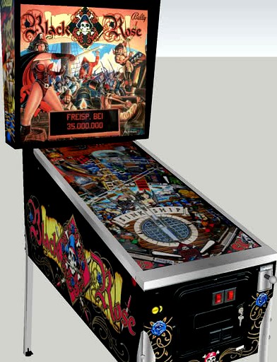 Black Rose pinball machine 3d model