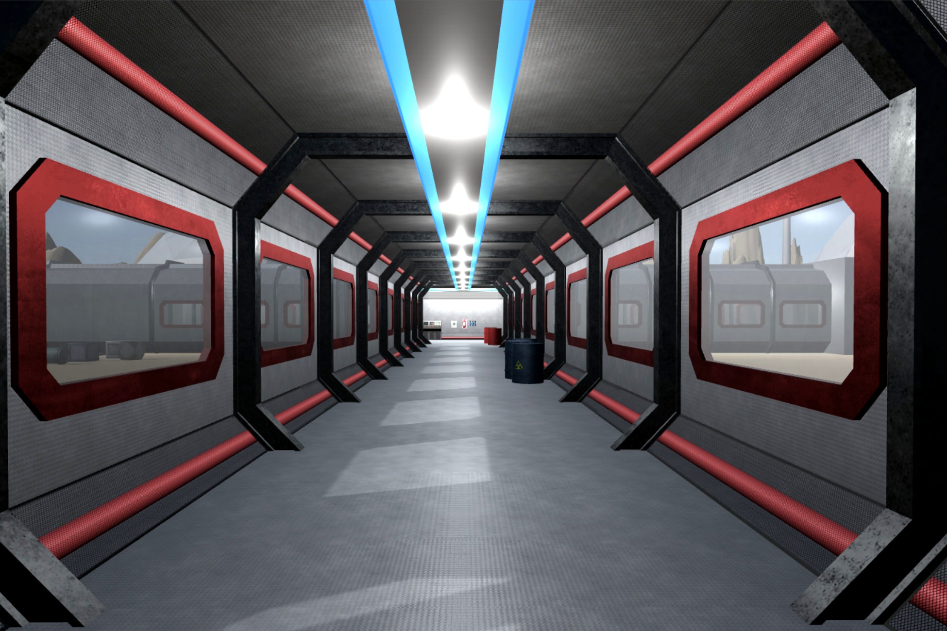 Sci-Fi Space/Planet Colony with Corridors 3d model