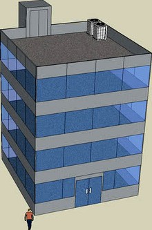 4 Floor Office Building 3d model