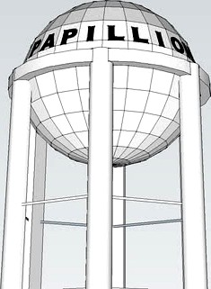Papillion Water Tower 3d model