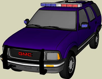gmc police car 3d model