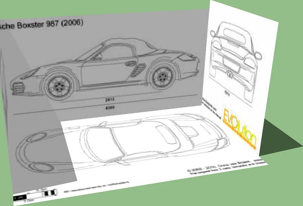 porsche boxster s Blueprints 3d model