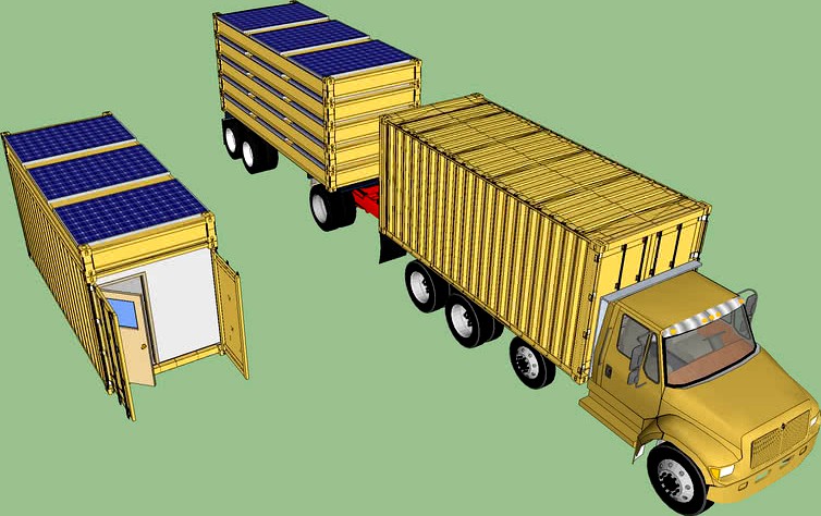 solar container 3d model