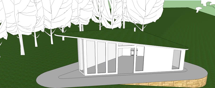 Stone Overhang House 3d model