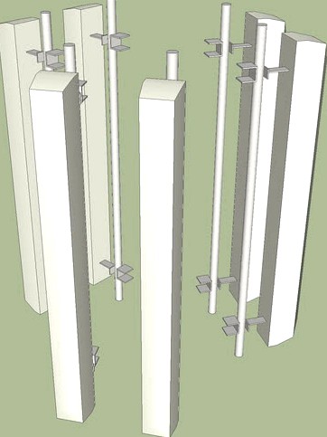 Chain Mount Panel Antenna Array for Monopole Towers 3d model