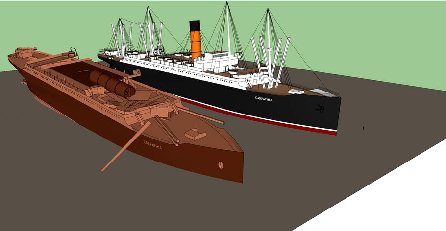 RMS CARPATHIA BEFORE AND AFTER 3d model