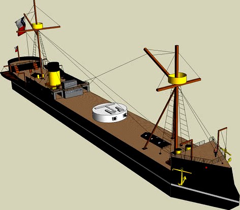 Monitor Huáscar 3d model