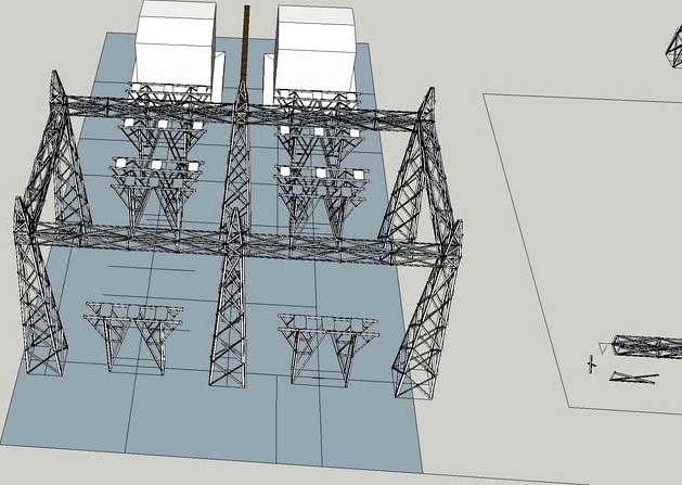 33/11 kV substation structure 3d model