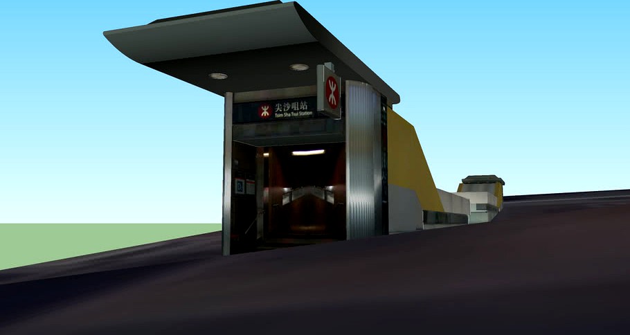 MTR Tsim Sha Tsui Station Exit D1 and D2 / 港鐵尖沙咀站D出口 3d model