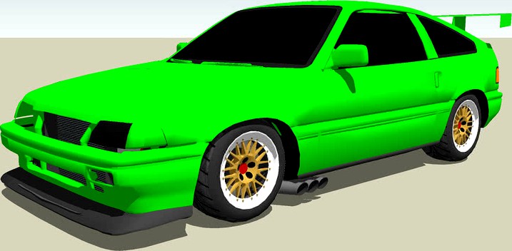 Honda CRX Race car 3d model