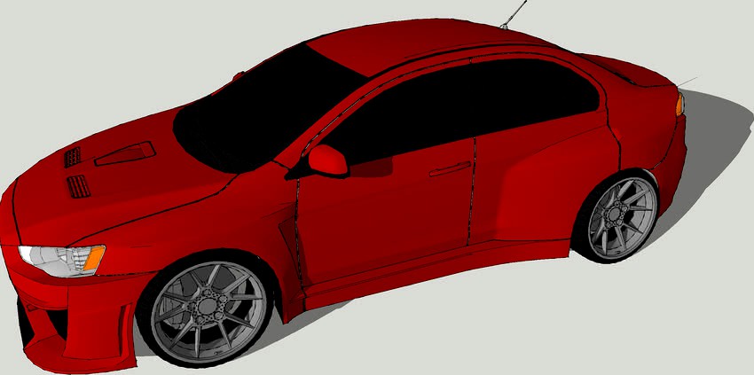 Vehicles - Mitsubishi Lancer Evolution X wide body kit 3d model