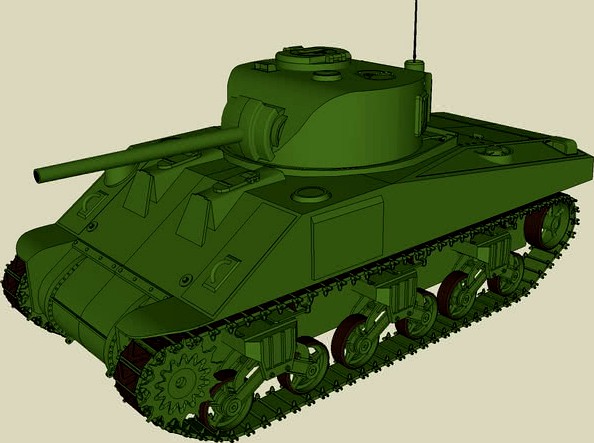Sherman M4 Tank 3d model