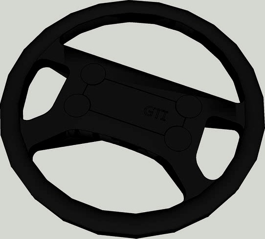 VW golf steering wheel 3d model