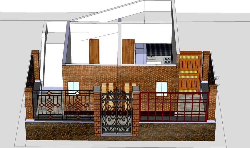 Farm house plan 3d model
