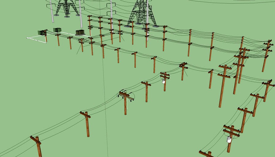 Distribution line Grounding senario modeler 3d