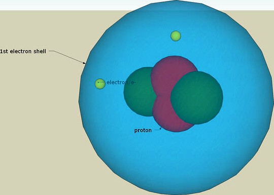 helium atom 3d model