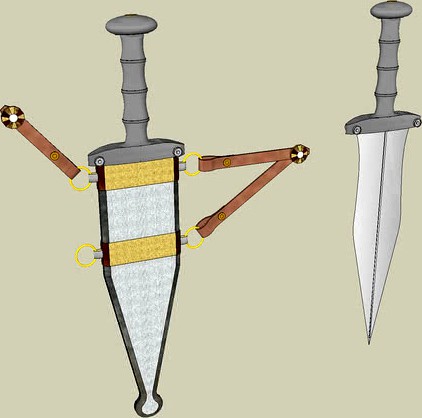 Roman Pugio (Dagger) - Style 2 - Variation 1 3d model