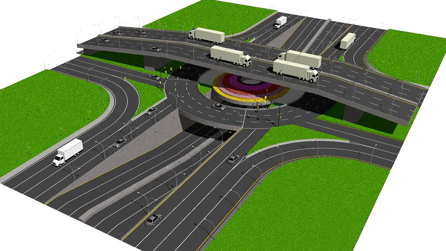 Highway Interchange 3d model