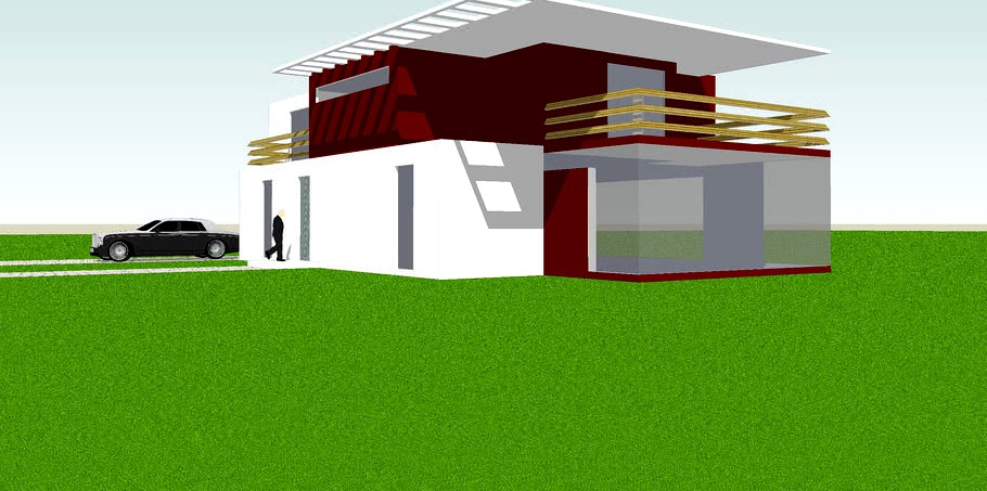 Individual modern house 3d model