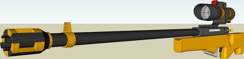 TKIV 2000 sniper rifle with buffer,bolt action 3d model