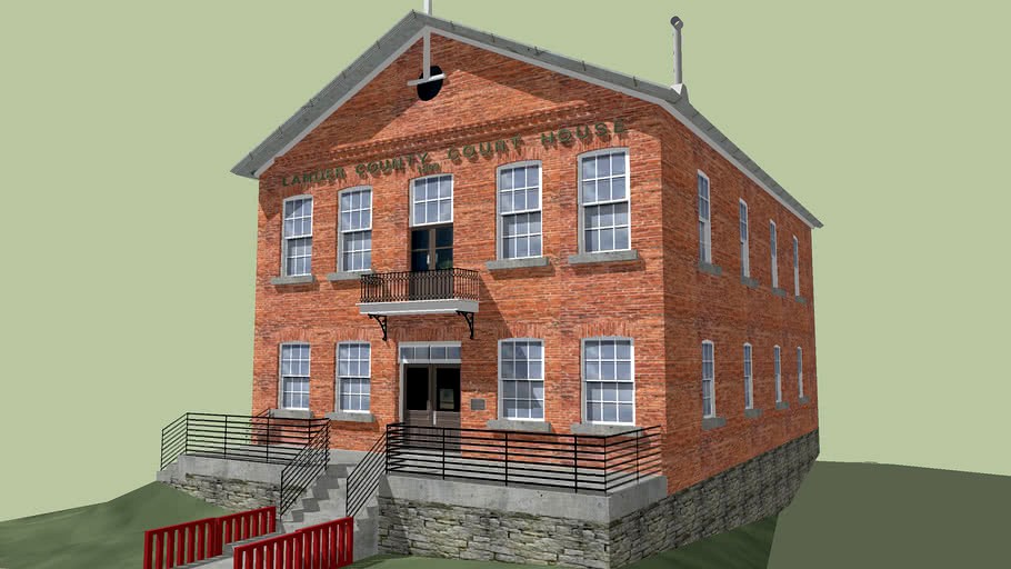 Lander County Courthouse. Austin, Nevada 3d model