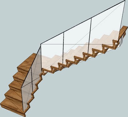 Staircase with z-risers 3d model
