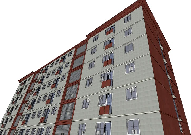 Panelak Holleho, Nitra(Panel Building Holleho street, Nitra) 3d model