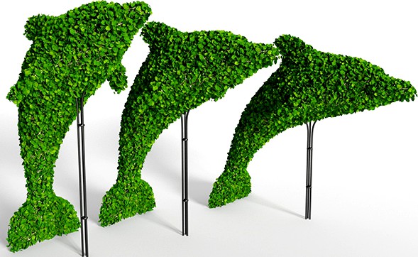 Dolphin topiary sculpture 3d model