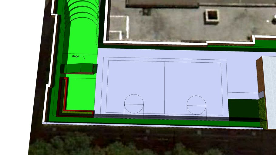 3D model of green roof amphitheatre