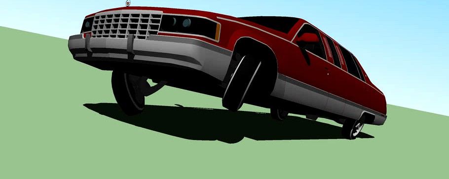 caddy custom stretch lowrider 3d model