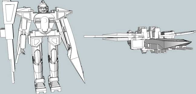 GUNDAM. transforms into plane. 3d model