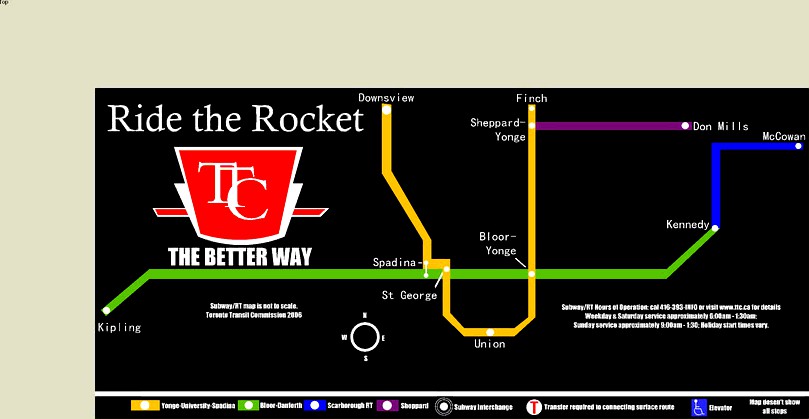 TTC Subway Map 'Ride the Rocket' 3d model