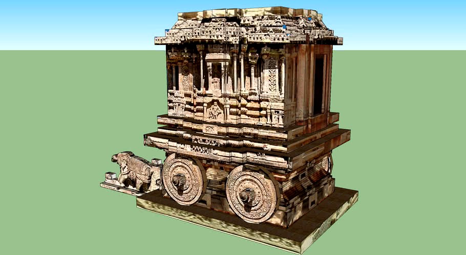Stone Chariot Hampi 3d model