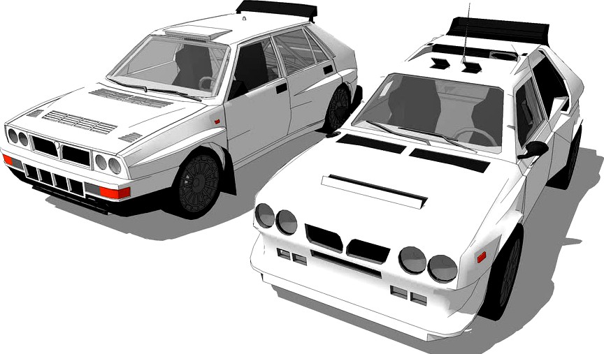 Vehicles - Lancia Delta HF Integrale and Lancia Delta S4 3d model