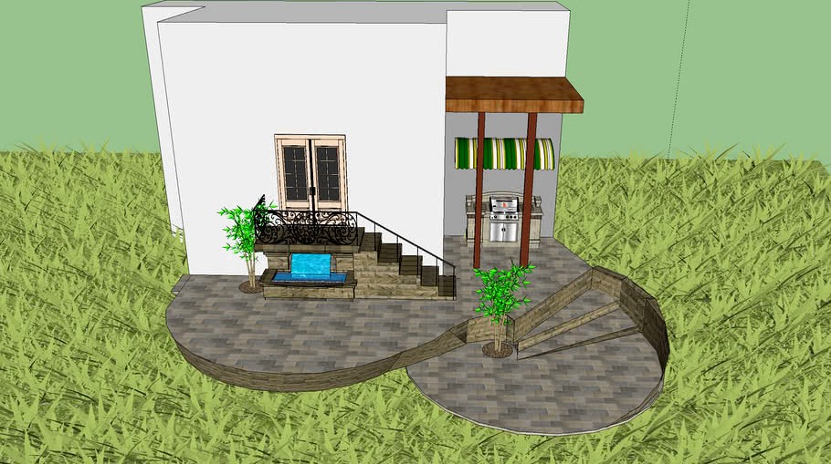 Paver Patio 3d model