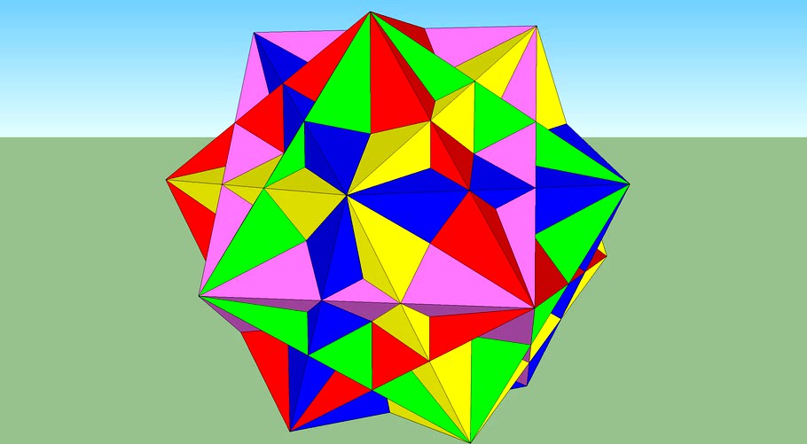 intersection of five cubes 3d model