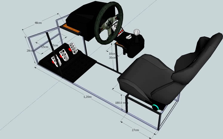 cockpit logitech g25 3d model
