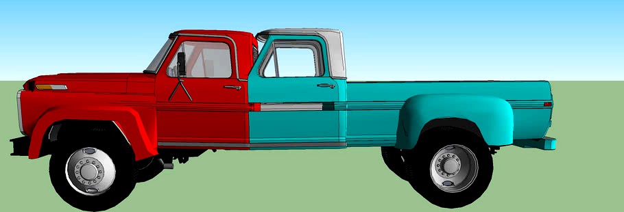 1970 Ford F600 crew cab (unfinished) 3d model