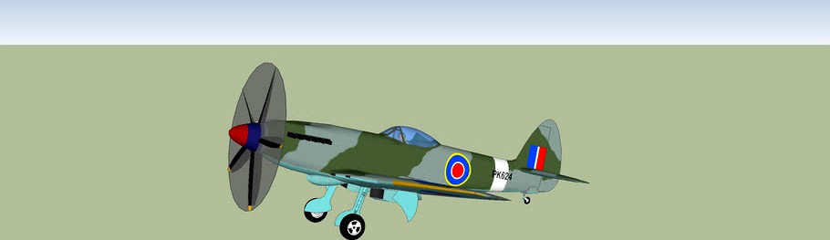 supermarine spitfire (spinning prop effect) 3d model
