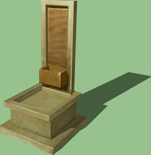 Wall of Water Fountain with Texture 3d model