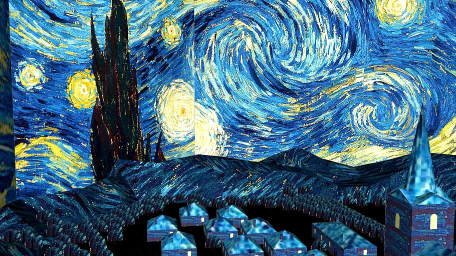 Vincent Van Gogh's 'The Starry Night' in 3D model