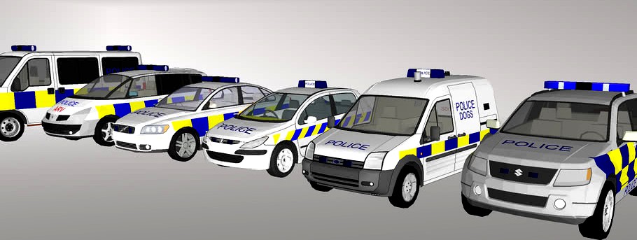 British Police vehicles 3d model