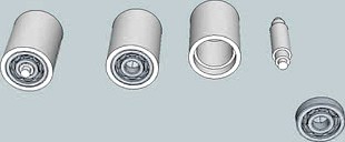 ruller med lager og aksling 3d model